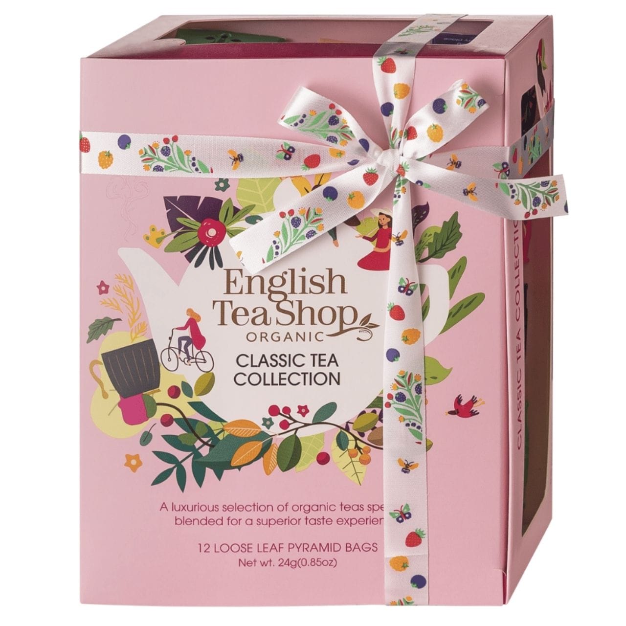 English Tea Shop Organic Classic Tea Collection, Pink – 12 Sachets – Medpak